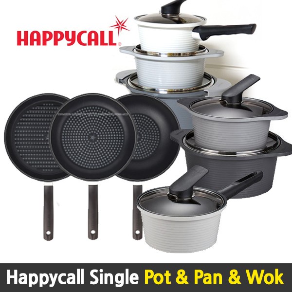 HappyCall Ceramic Cooking Pot Frying Pan wok Collection / None Stick ...