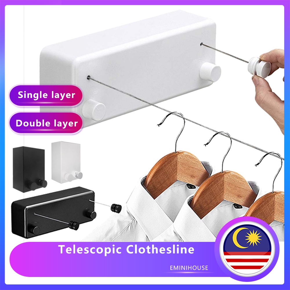 NEW Telescopic Invisible Clothesline With Stainless Steel Wire/Balcony ...