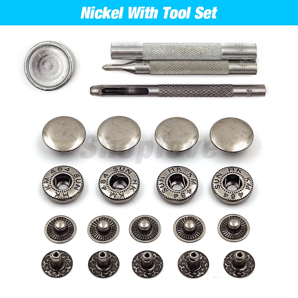 25-35 Sets 10/12.5/15/17/20mm Press Studs Snaps Fastener Clothing Coat ...