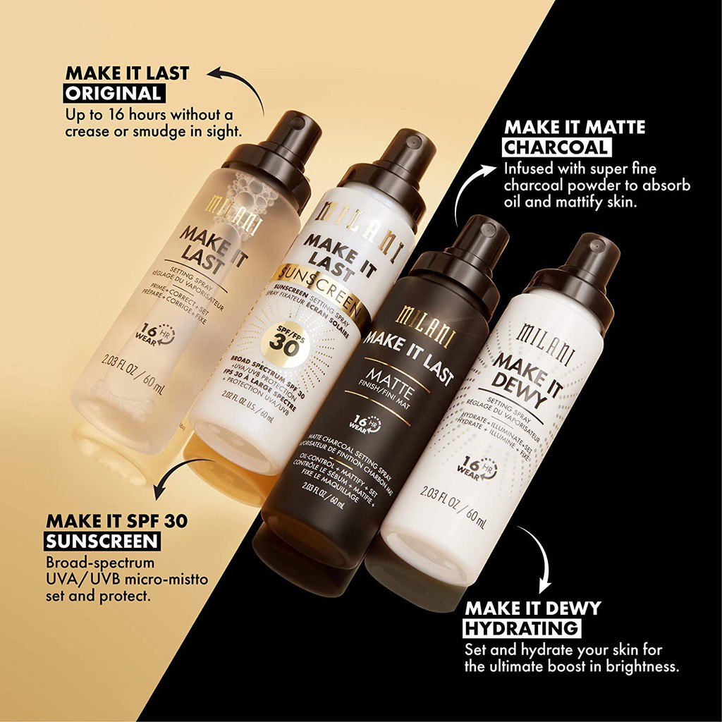 Milani Make It Last Setting Spray - 60ml and 177ml | Shopee Singapore