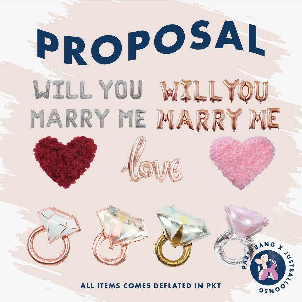 🇸🇬💍 Proposal Will You Marry Me DIY Foil Latex LED Petals Balloons ...