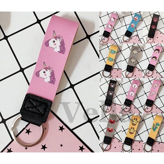 VELLA Cute Hello Kitty Bear Chibi Doraemon Beg Key Chain Kunci Hand Bag ...