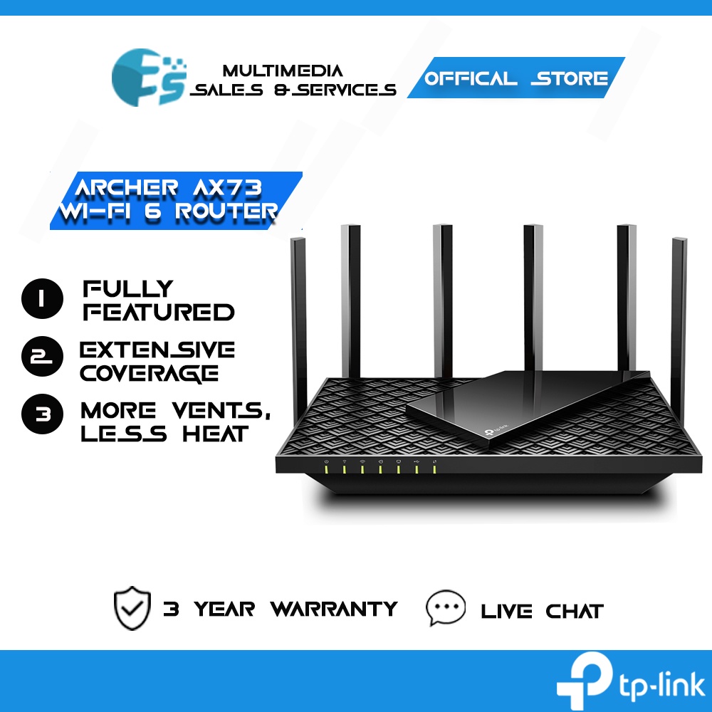 Tp-Link Archer Ax73 Router Ax5400 Dual-Band Gigabit Wifi Router Unifi ...