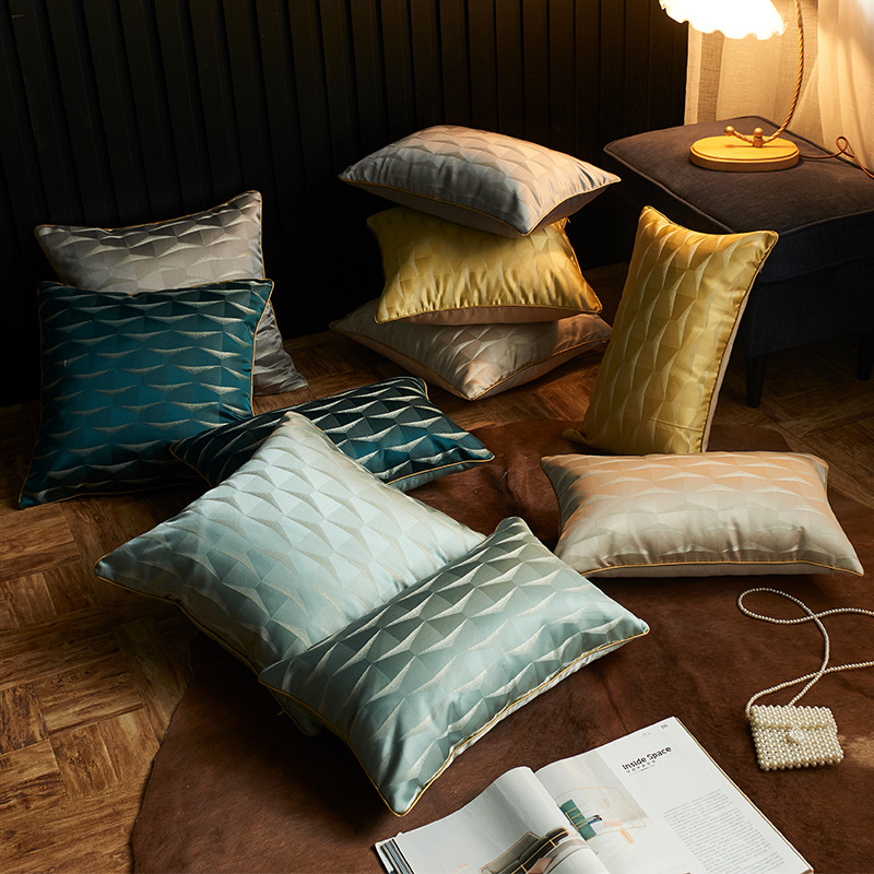 Pillow Case Cushion Cover Sofa 30x50cm 45x45cm 3D Jacquard Gold Silver ...