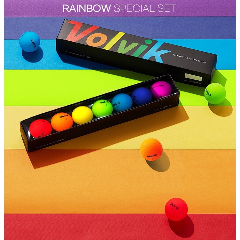 Volvik Vivid Rainbow 3 Piece Edition Golf Ball 7 Ball One Set | Shopee ...