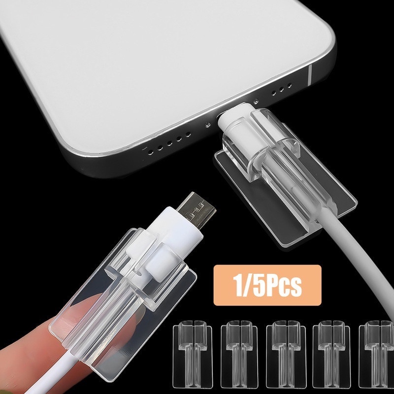 1/5Pcs Transparent Winder Protector/ USB Wire Protection Organizer ...