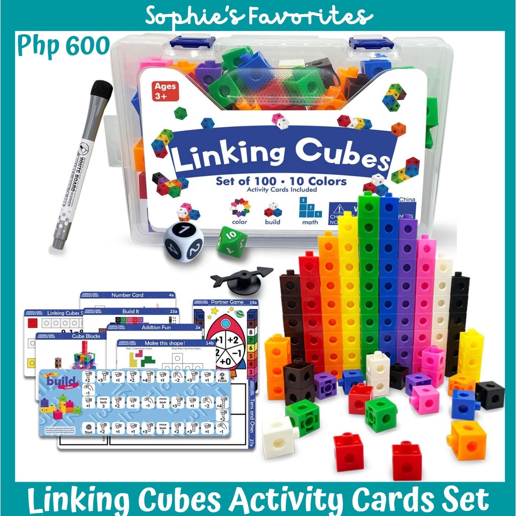 Linking Cubes with Activity Cards Set Numberblocks Math Link Cubes Snap ...