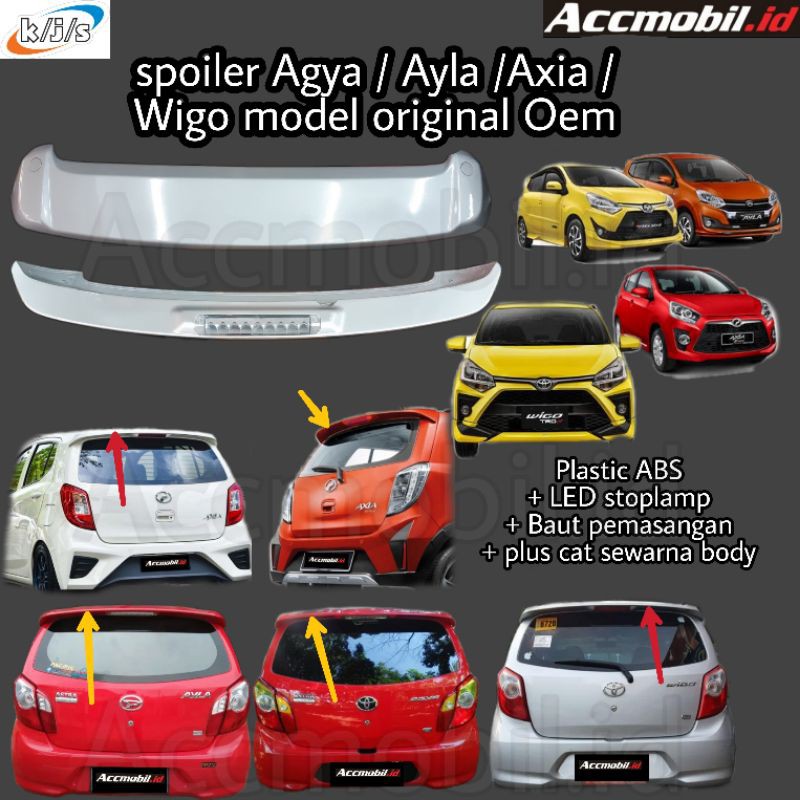 Plastic spoiler toyota agya daihatsu ayla perodua axia toyota wigo with ...