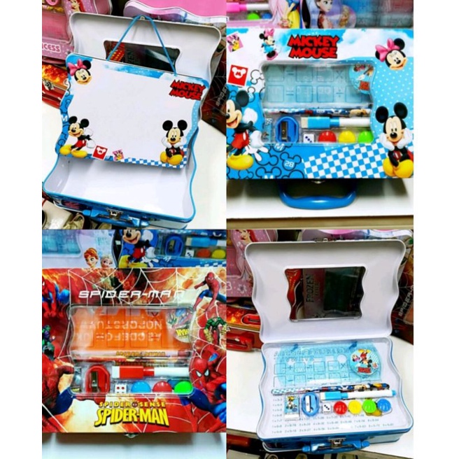 Kids Boys Girls Pencil Box Stationery Set SPIDERMAN/Mickey Mouse with ...