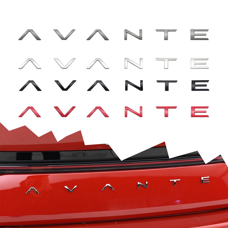 Glossy Black For AVANTE Hyundai Letter Metal Logo Badge 3D Stickers ...