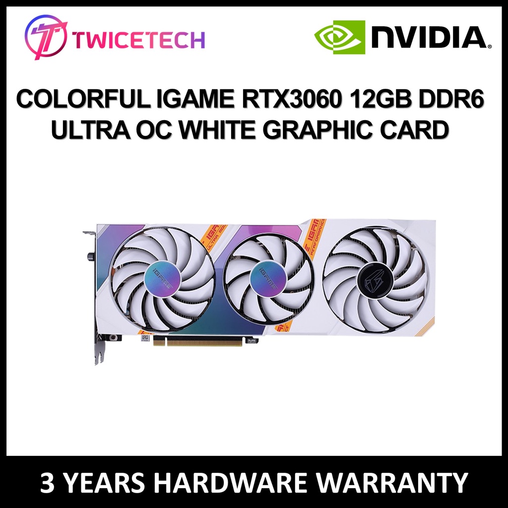 COLORFUL IGAME GEFORCE RTX3060 / RTX3060TI ULTRA OC WHITE LHR GAMING ...
