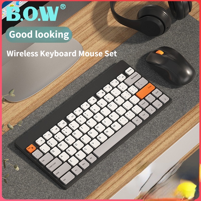 BOW Notebook Wireless Keyboard and Mouse Set Portable and Small Feeling ...