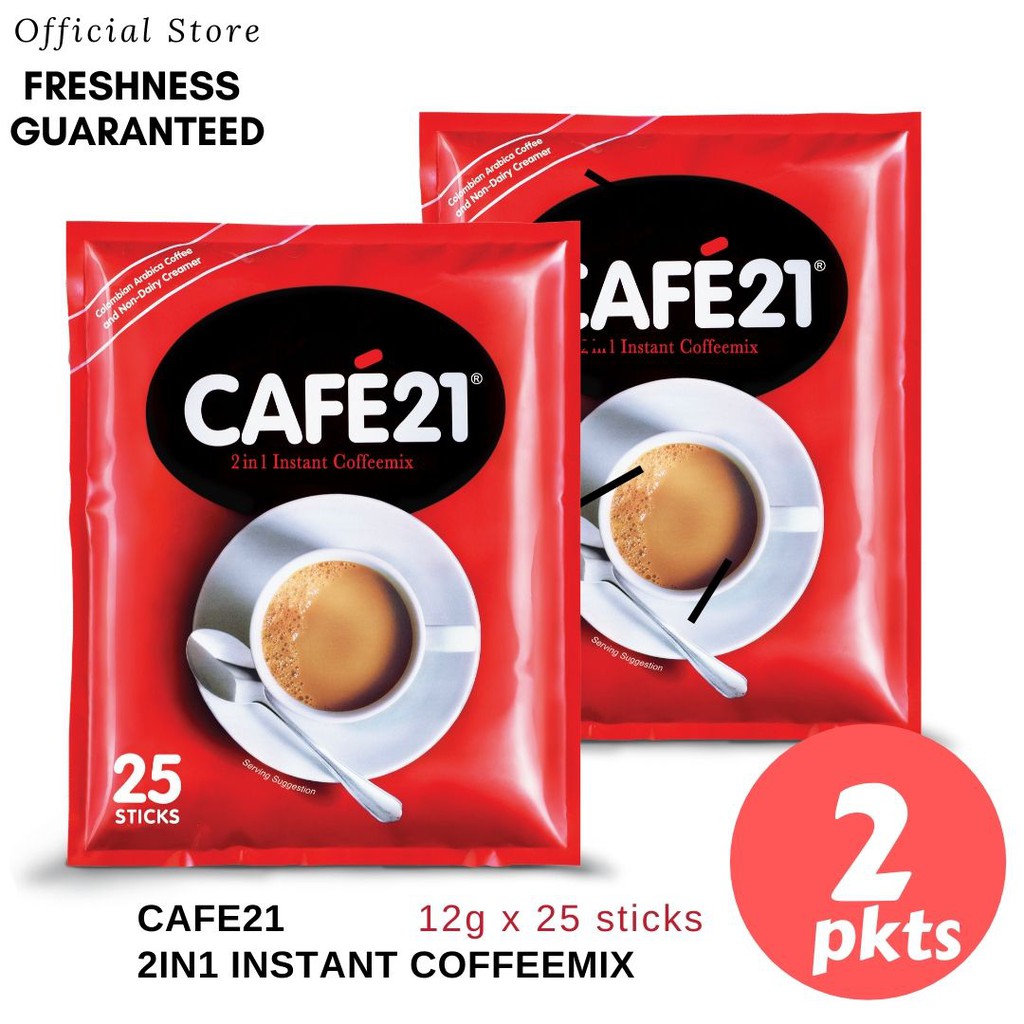 Cafe21 2in1 Instant Coffeemix 12g x 25sachets x 2packets | Shopee Singapore