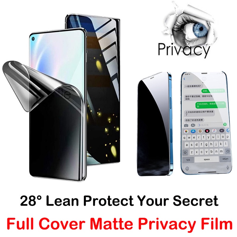 Matte Anti Spy Privacy Hydrogel Film For OPPO Findx5 Findx3 Find N2 ...