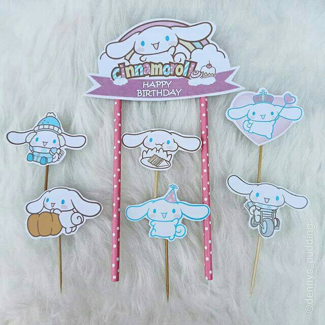 Cinnamoroll topper birthday topper happy birthday pudding cake topper ...