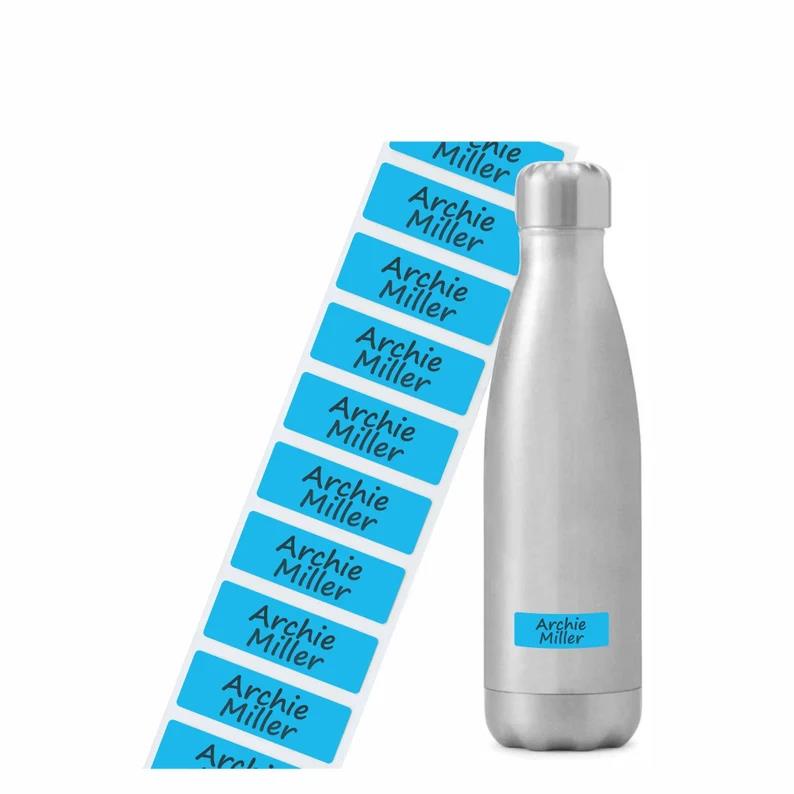 Water Bottle Labels Personalised WaterProof / Waterproof Name Tags/Blue ...
