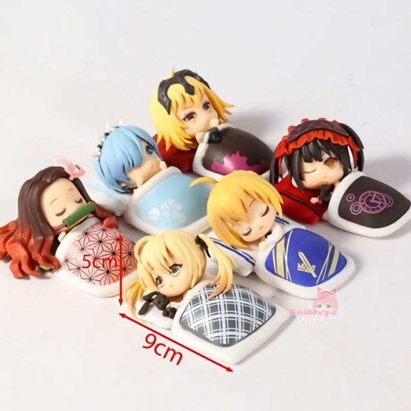 Action Figure Anime Waifu Sleep Nezuko Rem Tokisaki Kurumi Saber Sora ...
