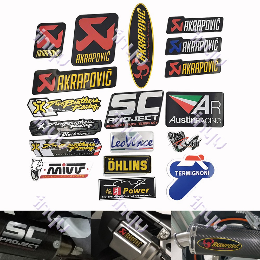 Motorcycle Car Akrapovic Aluminium Heat-resistant Exhaust Pipes Sticker ...