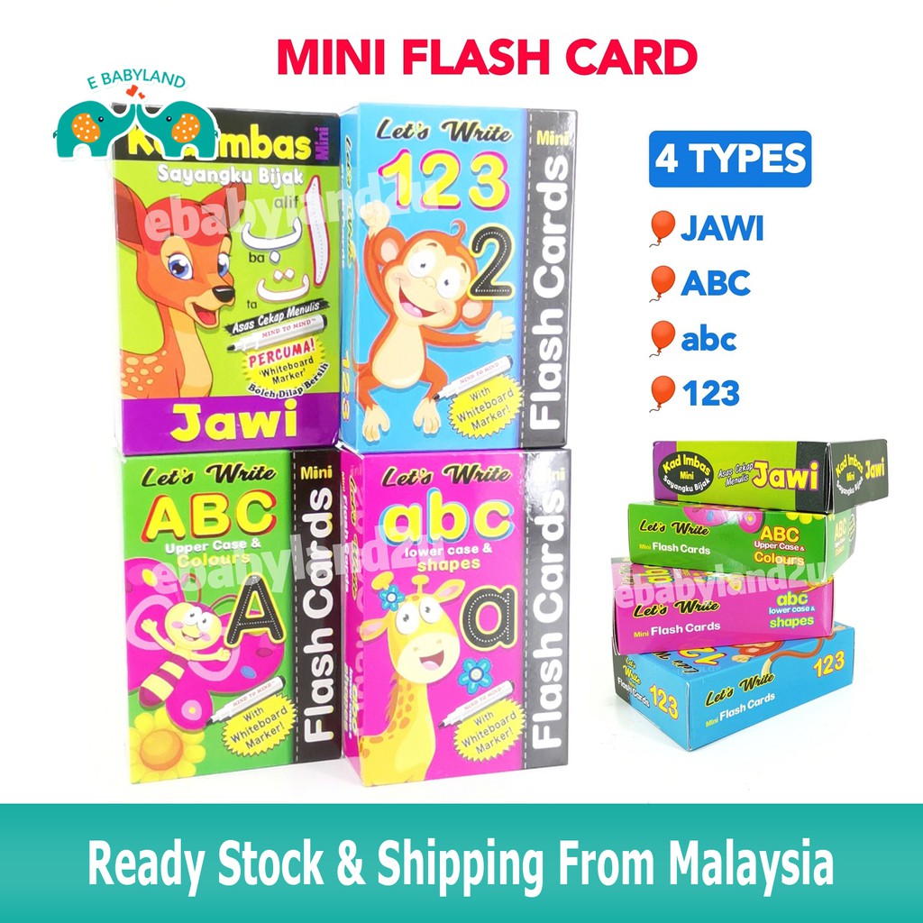 Early Learning Rewritable Flash Card ABC Alphabets Number Writing Card ...
