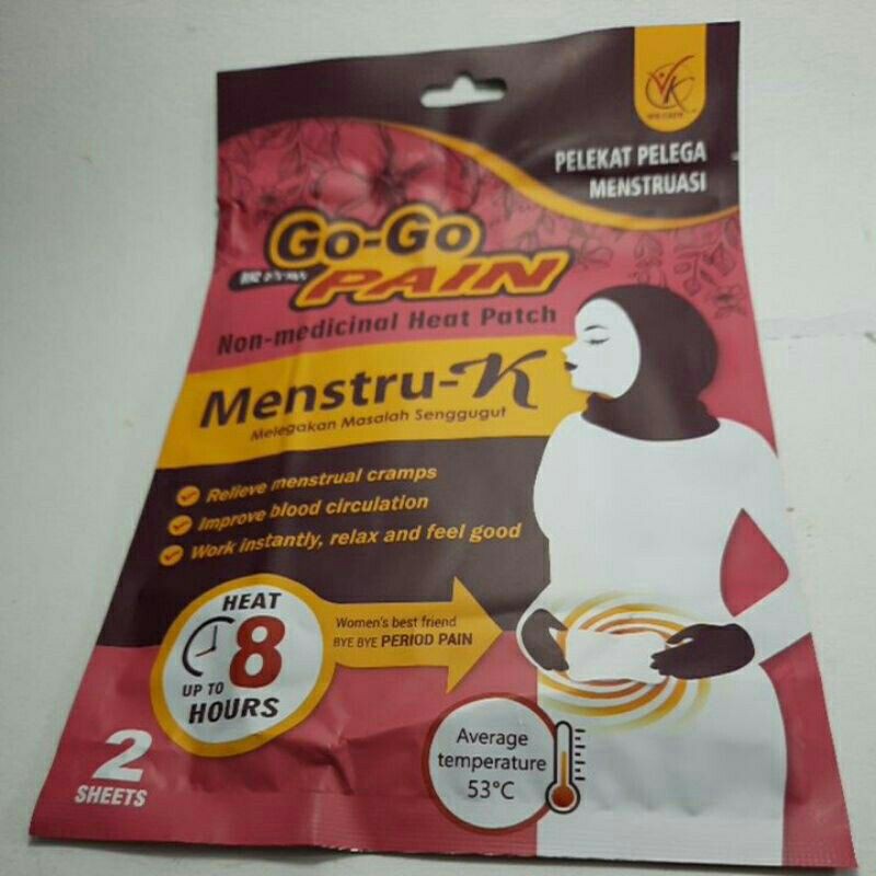 Go-go Pain Non Medicinal Heat Patch 2pcs Menstru-K Menstrual Relief ...