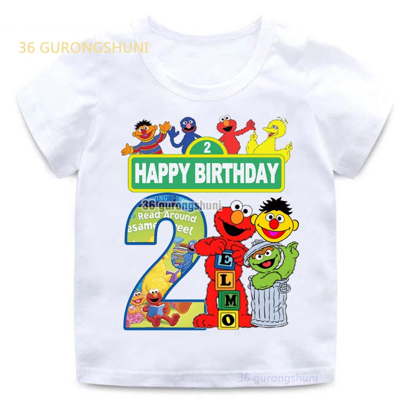 Boy T Shirt For Girls Tops Sesame Street Cookie Monster Elmo Graphic ...