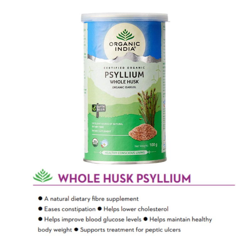 Organic India Psyllium Whole Husk - Organic Isabgol (100g) | Shopee ...