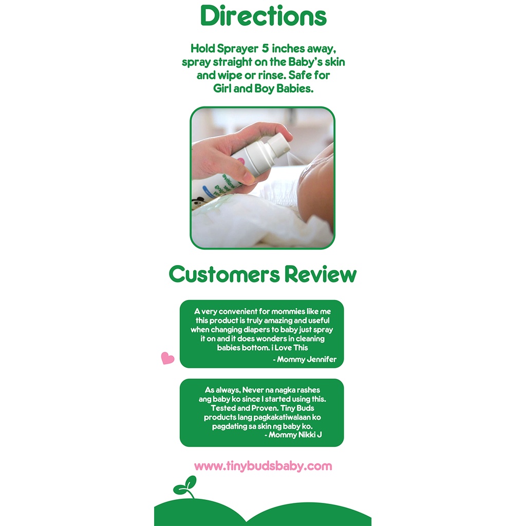 Tiny Buds Quick & Easy Natural Diaper Changing Spray (120ml) | Shopee ...