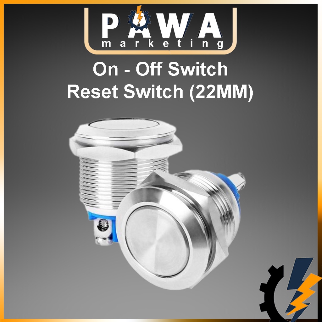 22mm Car Waterproof Momentary Metal Chrome Reset Button, Push Button ...