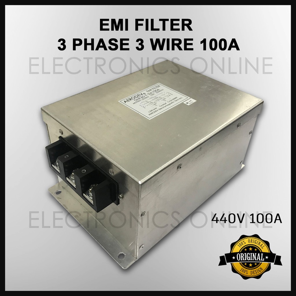 Aerodev EMI Filter 3 Phase 3 Wire 100A Engine Noise Filter Automation Control TDK-Lambda EMI ...
