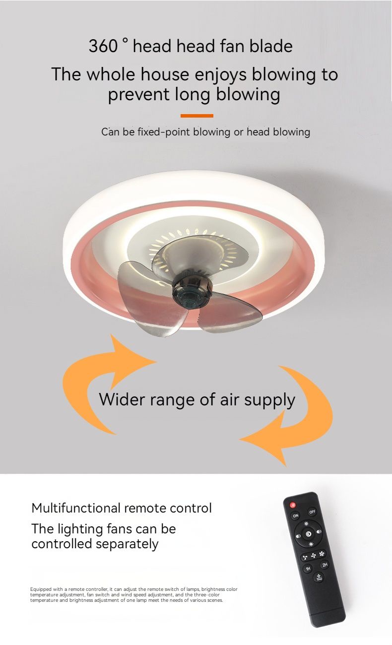 【GuangMao】360° Movable Ceiling Fan With LED Light（φ50cm ）Room Light ...