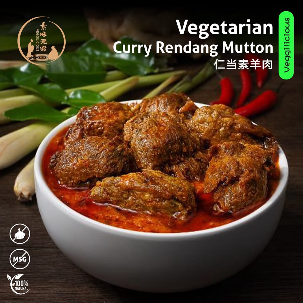 Vegetarian Ready-To-Eat 素食 仁当素羊肉 Rendang Vegetarian Mutton -100% Vegan ...