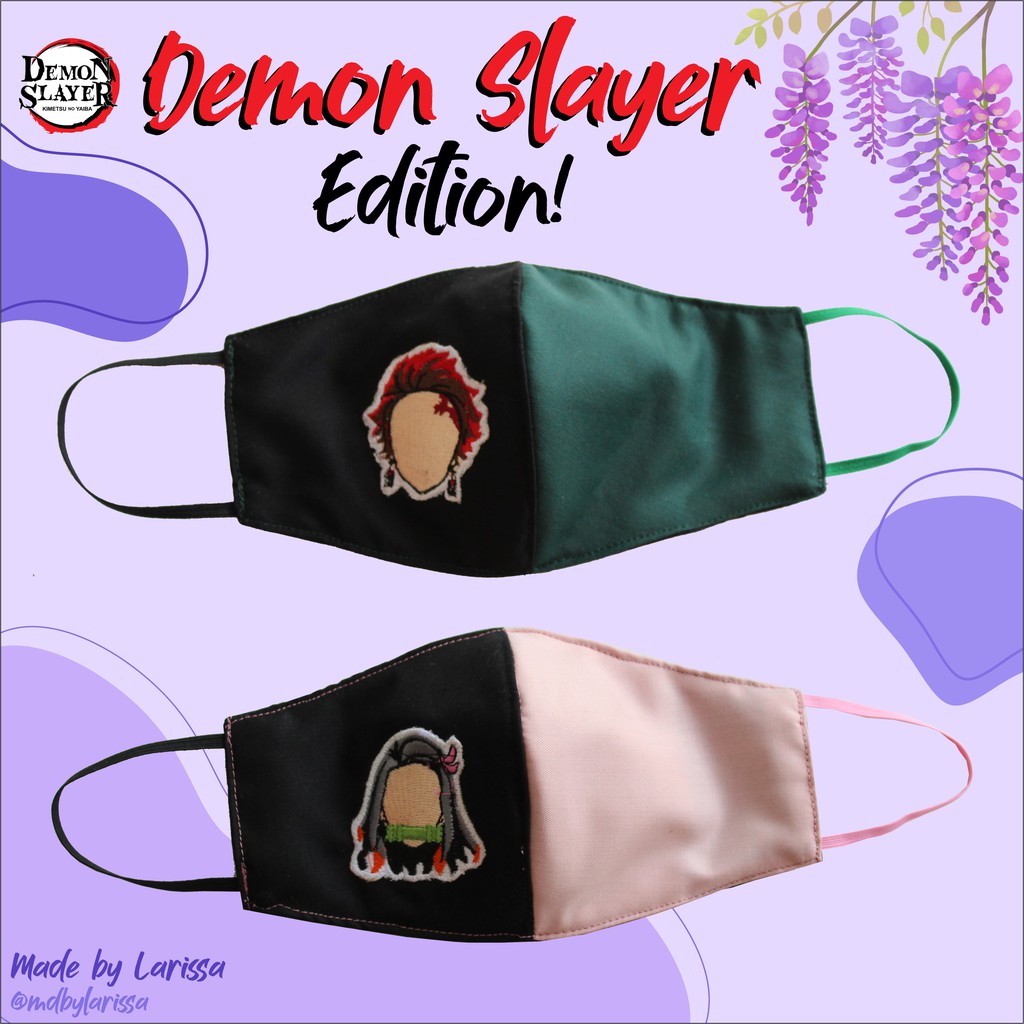KATUN Anime Demon Slayer Kimetsu no Yaiba Mask Cotton 4 Ply Ply ...