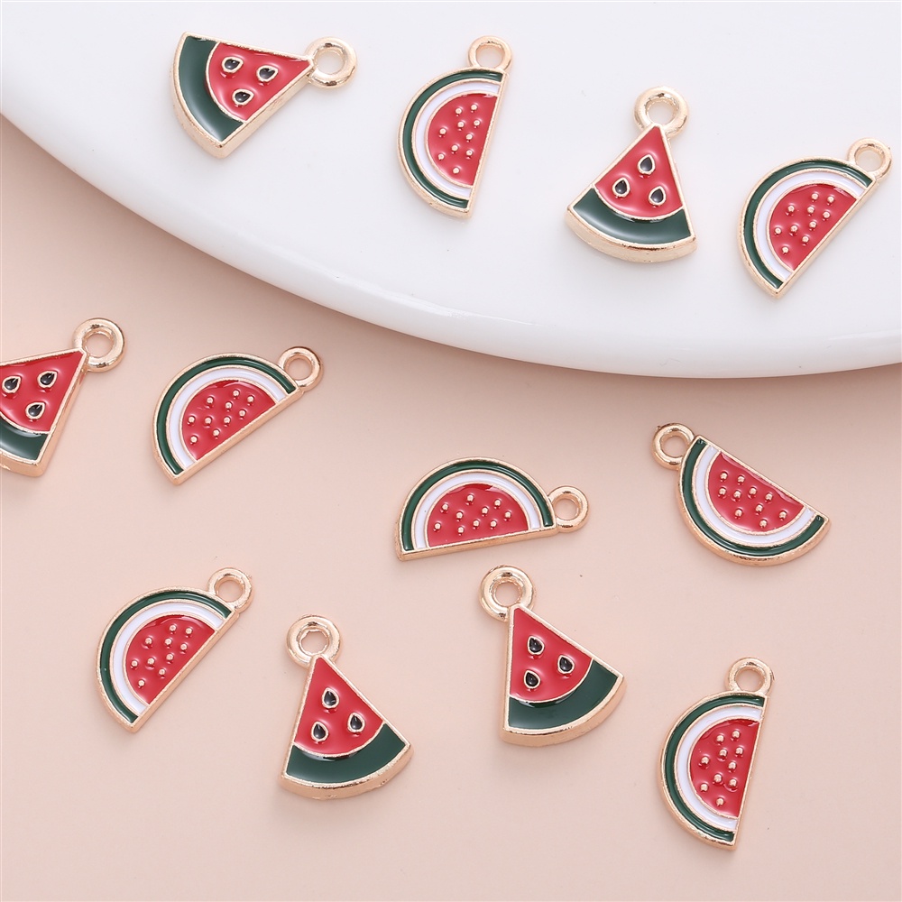 10Pcs Summer Girly Kawaii Watermelons Accessories Resin Enamel Charms ...