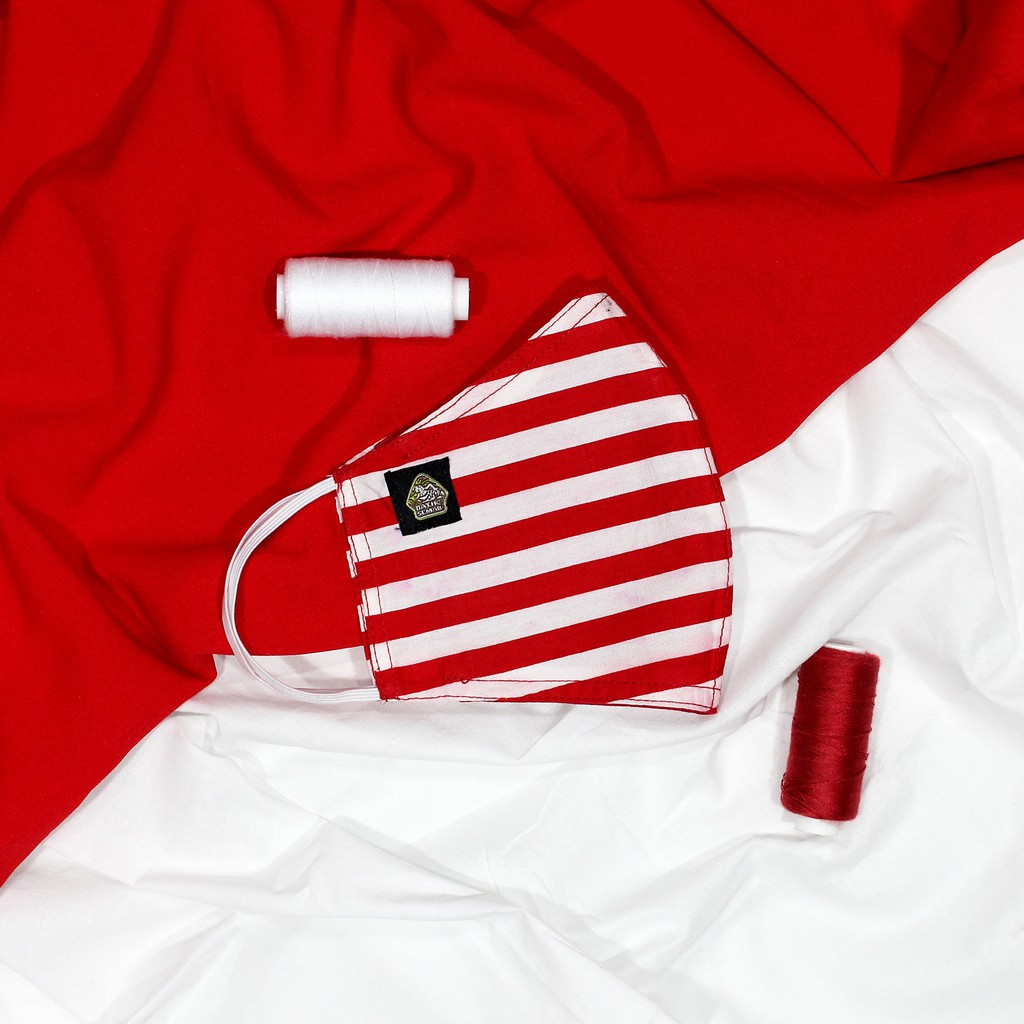 PUTIH MERAH Batik Semar Mask dws earloop Channel Red And White ...