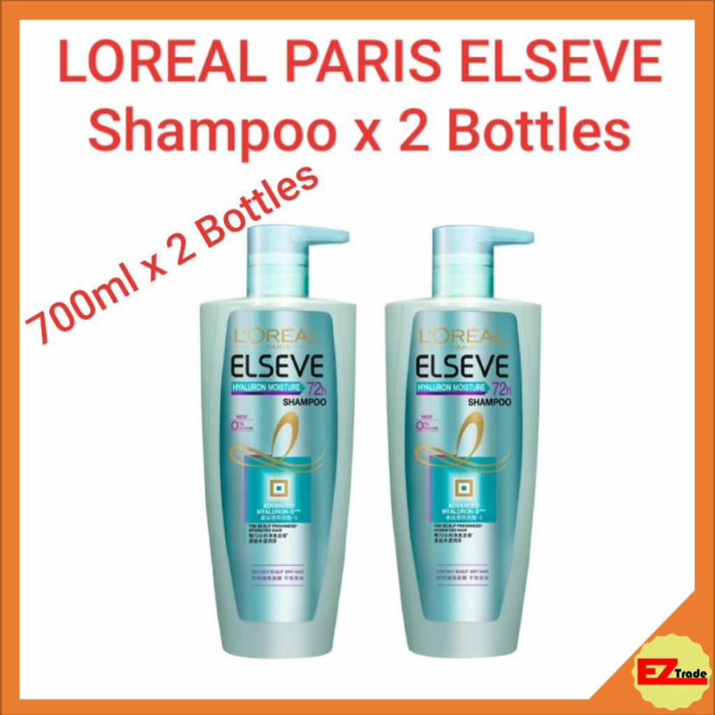 Loreal Paris Elseve Hyaluron Moisture 72H Shampoo 700ml x 2 Bottles ...