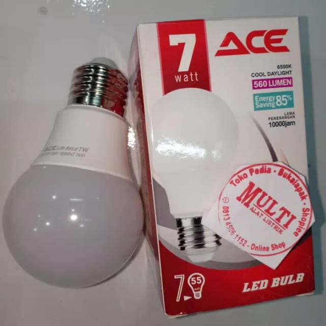 ACE 7w led warranty lamp led bulb led suopr bright ace 7watt | Shopee ...