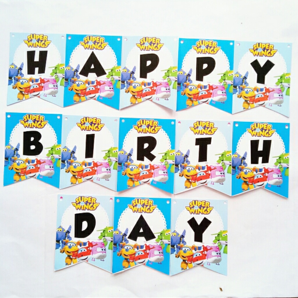 banner flag bunting flag garland flag ulang tahun happy birthday ...