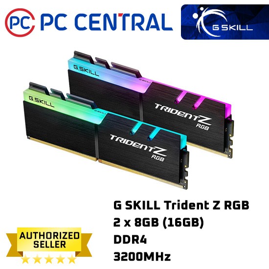 G.Skill Trident Z RGB 16gb (2x8) 3200mhz Ddr4 (2x8gb) Memory (F4 ...