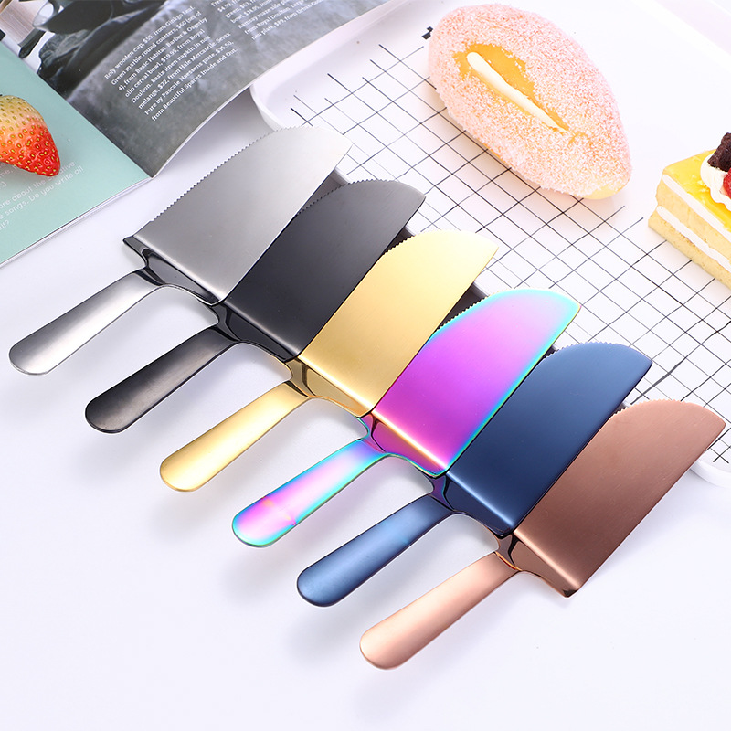 Stainless steel cake spatula golden pizza knife cake transfer spatula ...