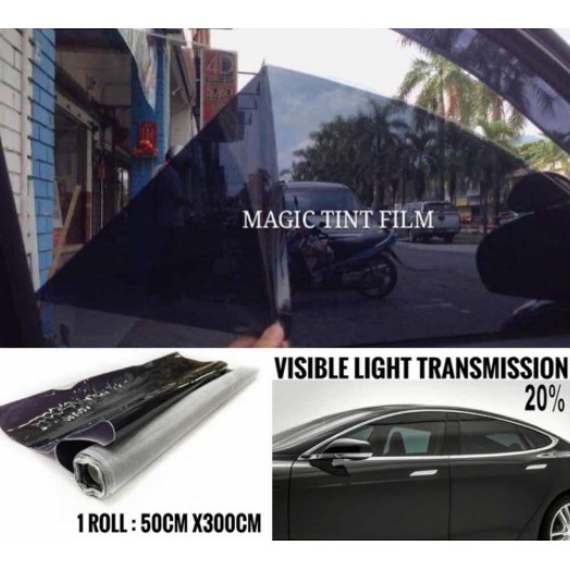 Magic Tinted Car Film Reusable Removable NO Glue 20% Black DIY Saga BLM ...