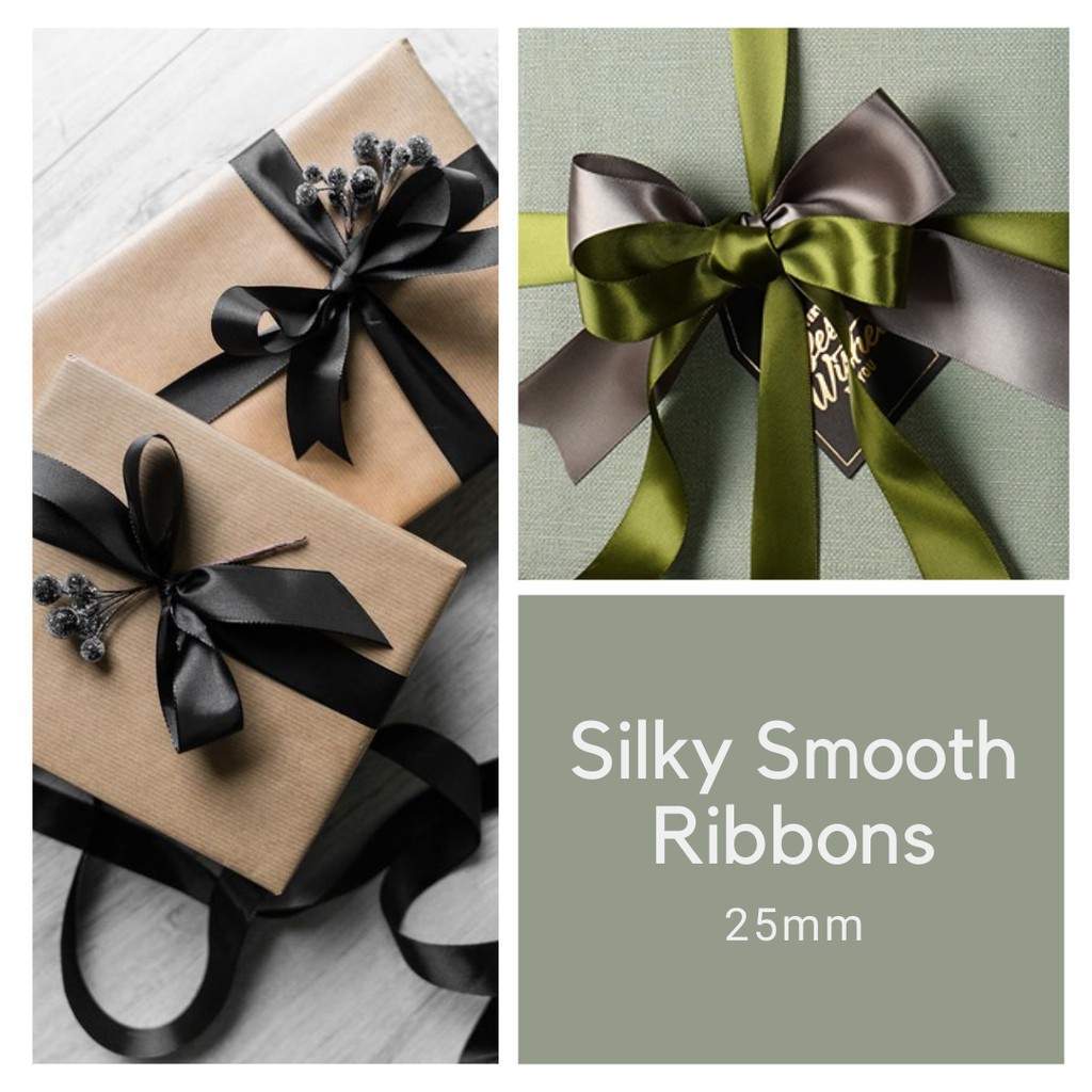 [SG Seller] 25mm Silky Smooth Ribbon both sides Gift Box Wrapping ...