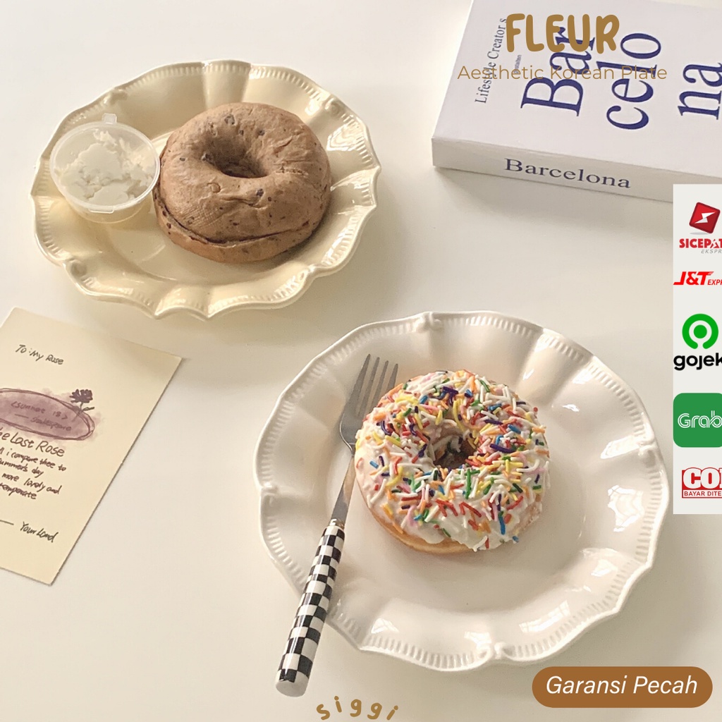 [siggi] FLEUR Korean Aesthetic Plate / Aesthetic Korean Plate / Ceramic ...