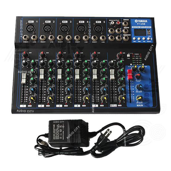 Yamaha F7-USB-BLK 7 Channel Professional Mixer MP3 player with USB port ...