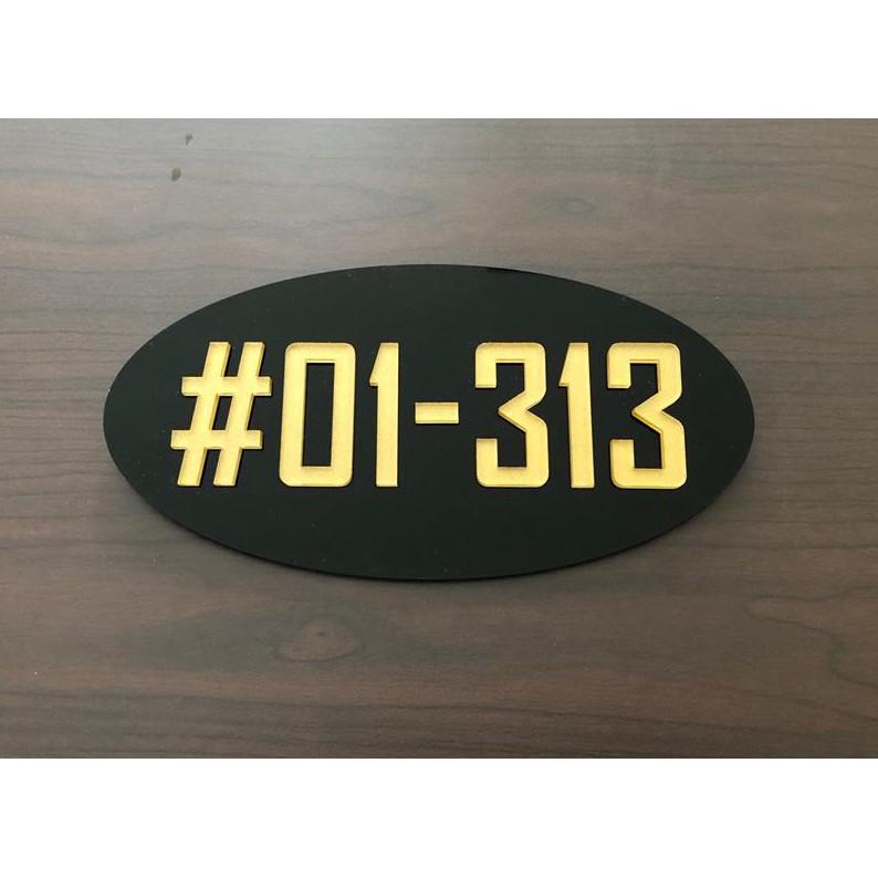House Unit Number Plate | Oval Shape | Acrylic Signage | Shopee Singapore