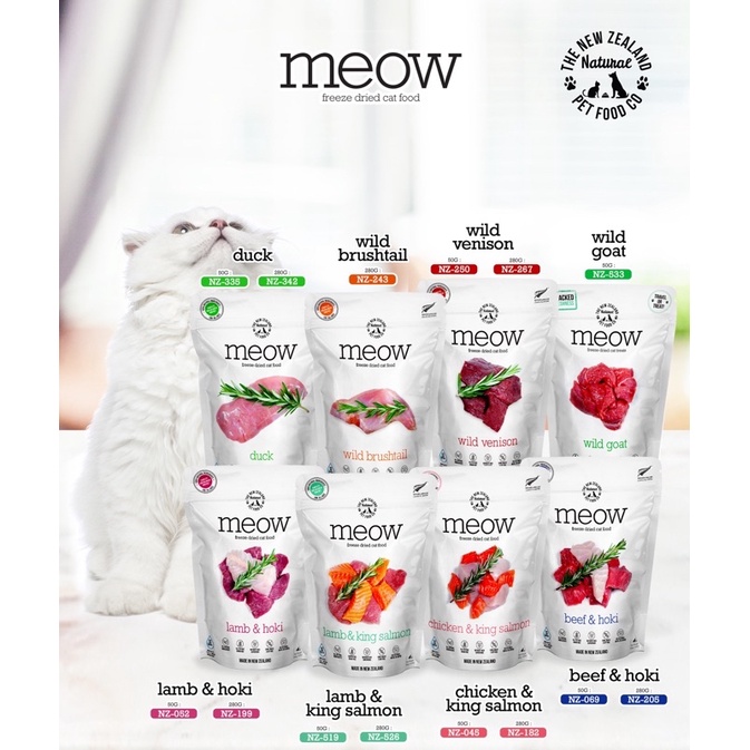 NZ Natural MEOW Freeze Dried Raw Cat Food (280g) | Shopee Singapore