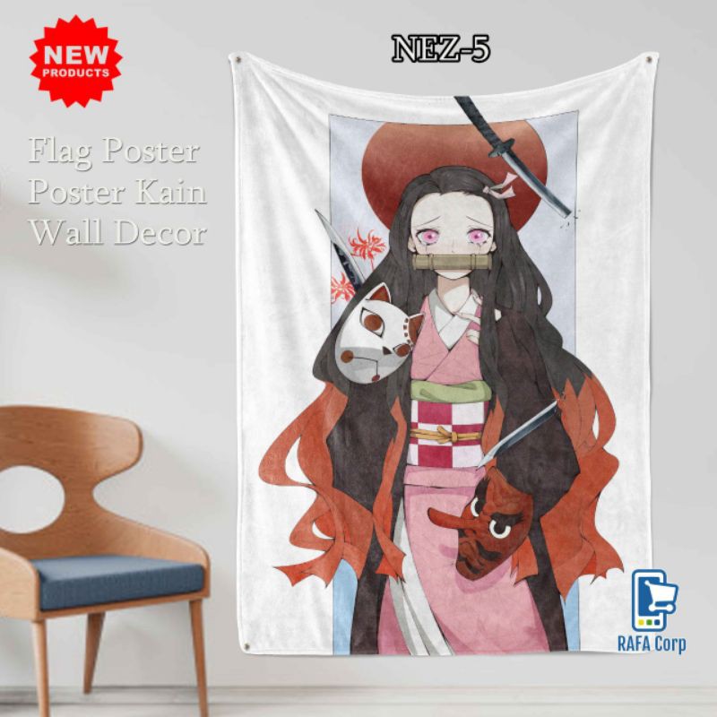 Nezuko cloth poster - kimetsu no yaiba cloth poster - demon slayer ...