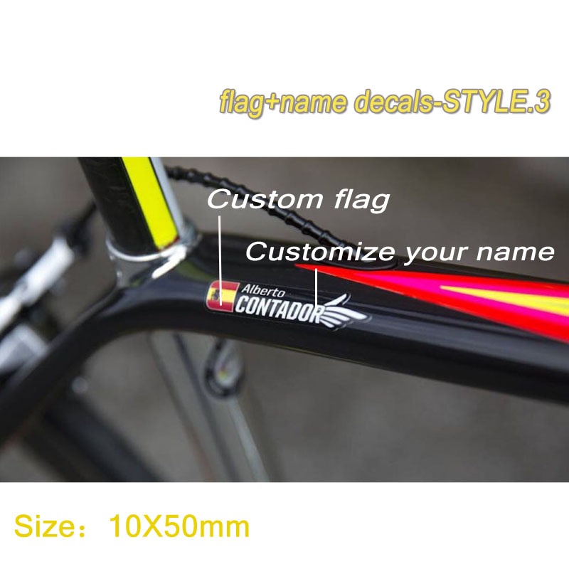 6 pieces of custom logo and name stickers road bike frame logo personal ...