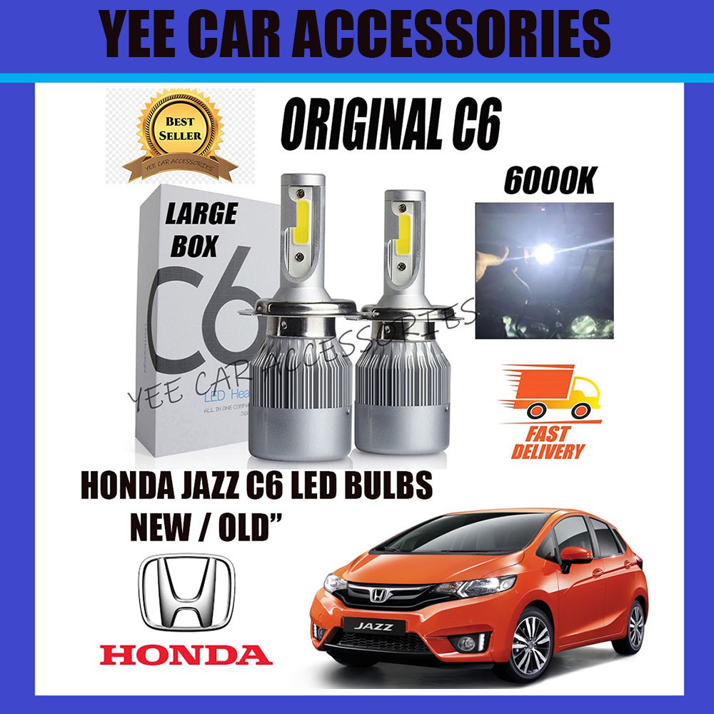 Honda Jazz C6 H4 Car Led Headlight bulbs High Beam Low Beam(2pcs ...
