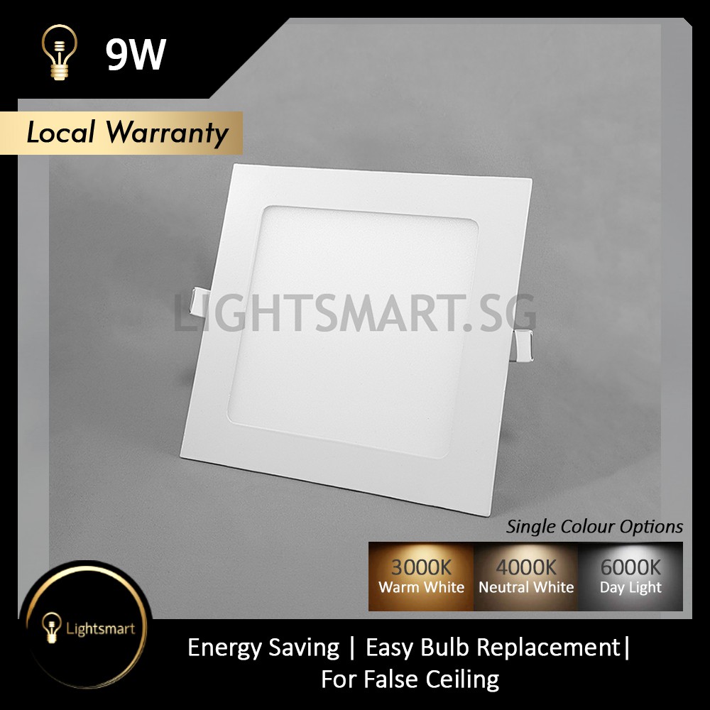 SQUARE Ultraslim Recessed LED Downlight 9W | Warm/Cool White, Daylight ...