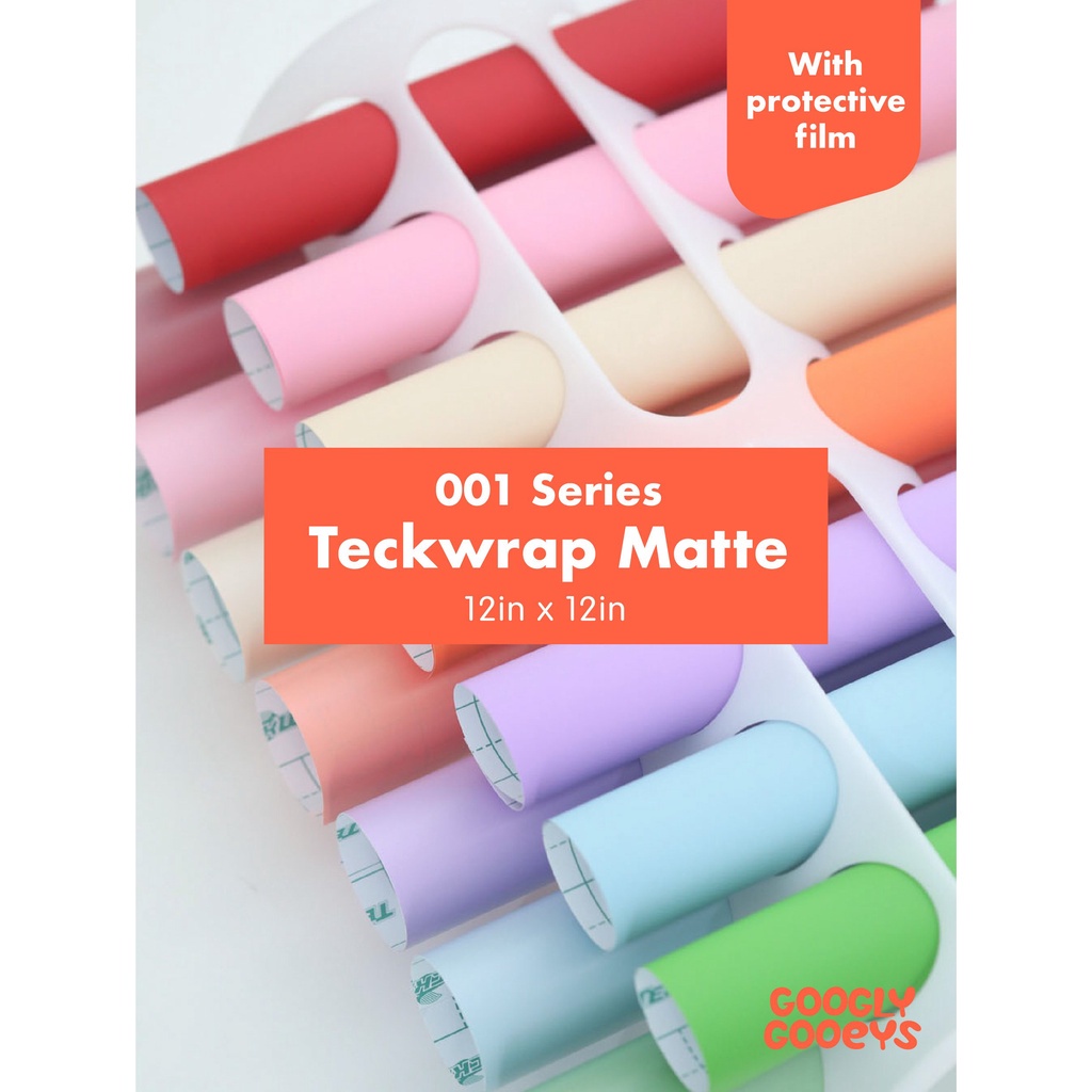 Teckwrap 001 Series Matte Adhesive Vinyl Stickers | 12x12in for Cricut ...